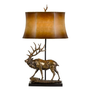 Antique Bronze Resin Lodge, Table Lamp - Rustic - Table Lamps - by ...