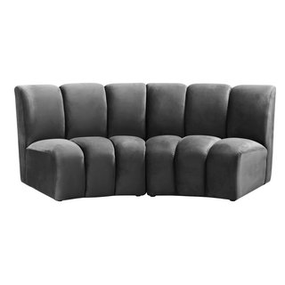 Infinity Channel Tufted Velvet Modular Chair, 2 Piece - Transitional ...