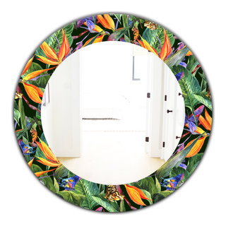 Designart Tropical Mood Gloomy 1 Bohemian Frameless Oval Or Round Wall ...