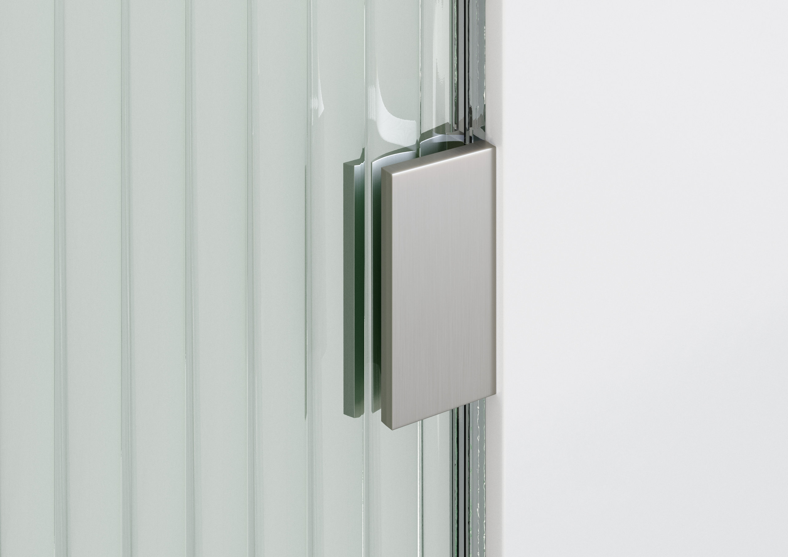 30"x86.75" Frameless Shower Door, Arched Fluted Single Fixed Panel ...