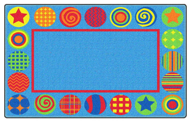Flagship Carpets CE330-08W 2'x3' Patterned Circles Mat - Contemporary ...