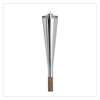 Blomus Modern Large Wood Garden Torch, Stainless Steel, Set Of 4 ...