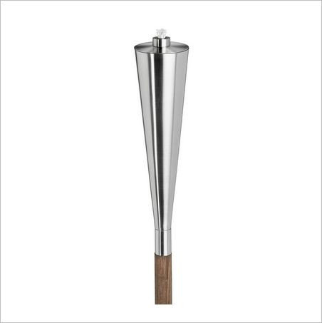 Blomus Modern Large Wood Garden Torch, Stainless Steel, Set Of 4 ...