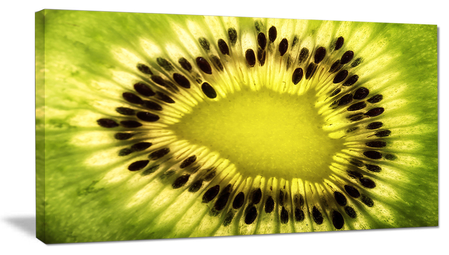 Green Kiwi Seeds and Inside Pattern, Contemporary Canvas Art Print, 32 ...