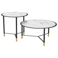 Set of 2 Davis Coffee Tables Black & White - Contemporary - Coffee ...