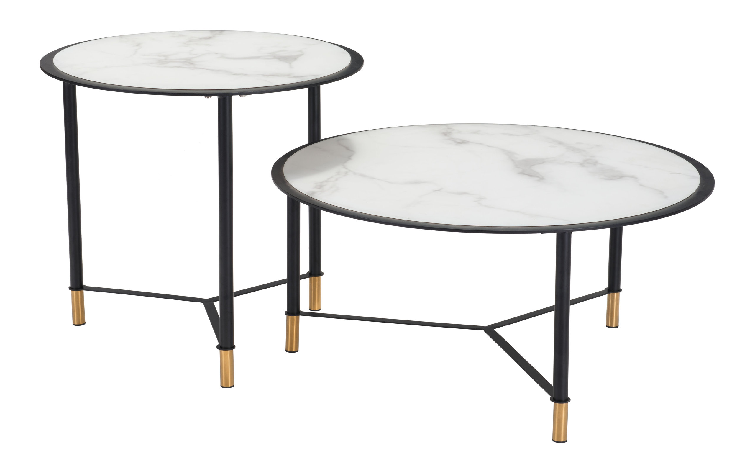Set of 2 Davis Coffee Tables Black & White - Contemporary - Coffee ...