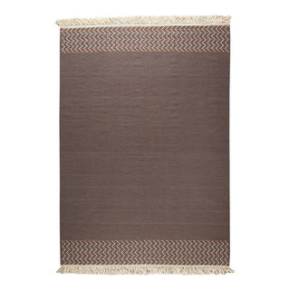 Hand Woven Brown Wool Area Rug, 9'0"x12'0" - Transitional - Area Rugs ...