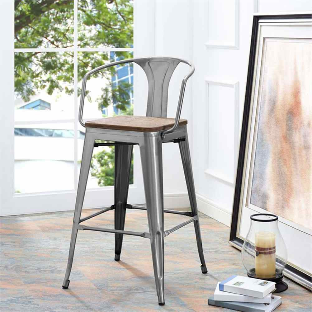 Home Square Promenade 30" Metal Bar Stool in Gunmetal - Set of 2 ...