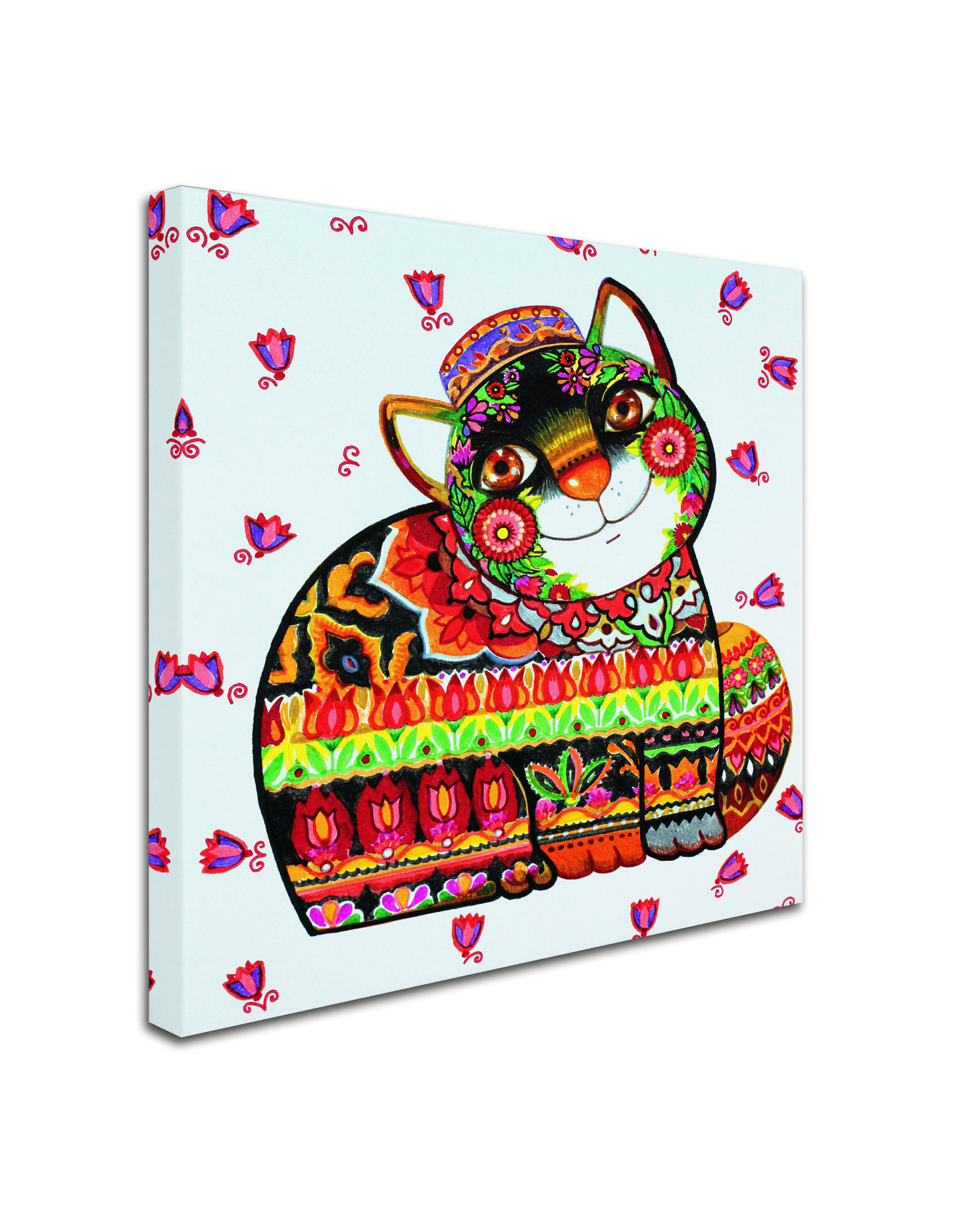 Oxana Ziaka 'Tatar Cat' Canvas Art, 14"x 14" - Contemporary - Prints ...