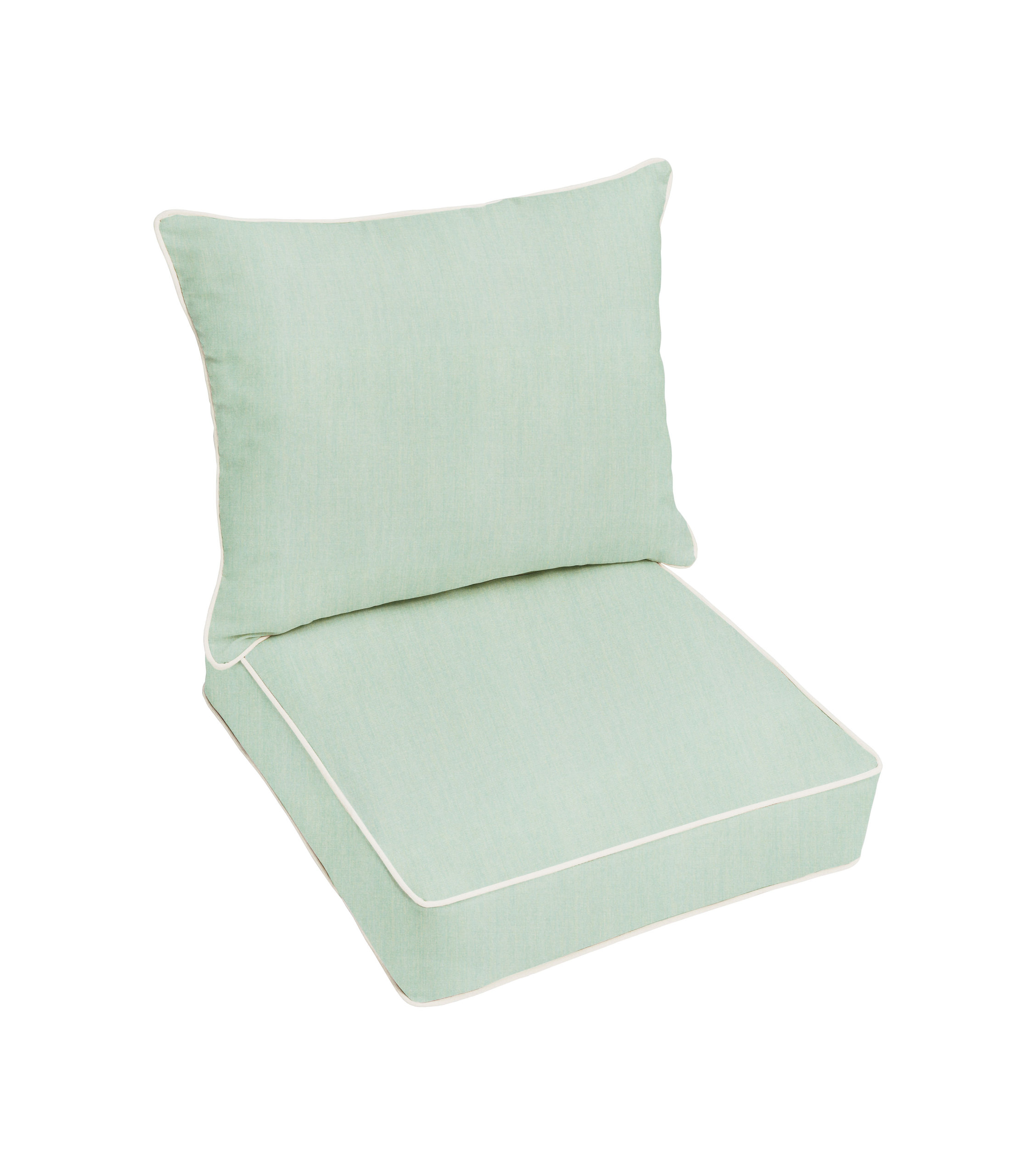Sunbrella Canvas Spa Outdoor Deep Seating Pillow and Cushion Set, 23x25 ...