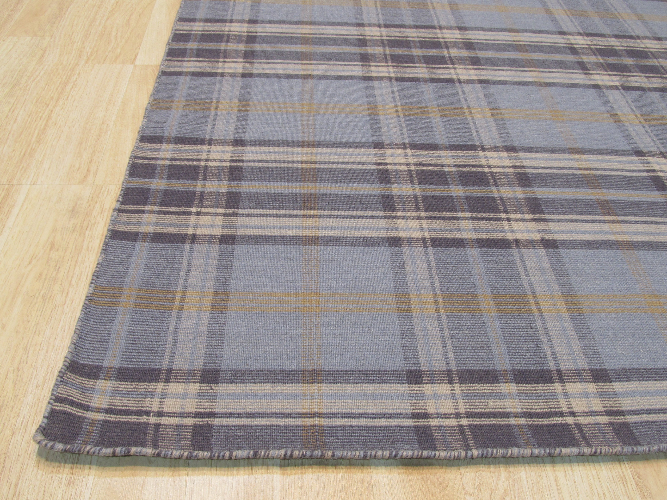 Blue Transitional Geometric Plaid Area Rug, 9' x 12' - Farmhouse - Area ...
