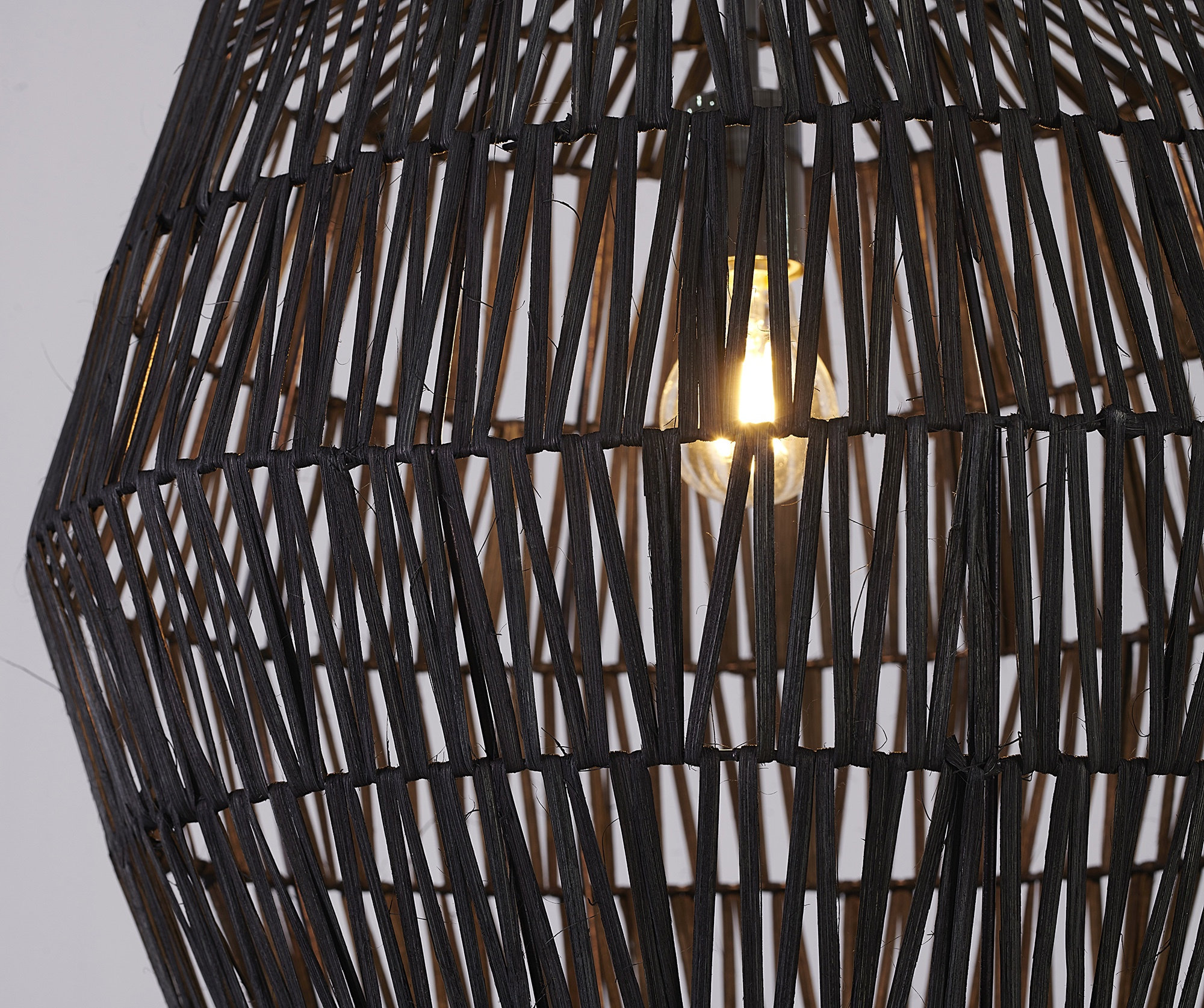 1-Light D20" Black Weaved Rope Pendant Light with Chrome Hardware ...