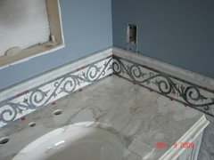 Inside mitered corners tile cutting procedures