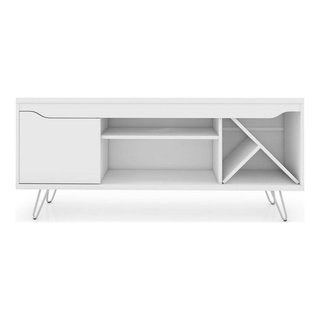 Manhattan Comfort Modern Baxter 54" Wine Rack TV Stand in White ...