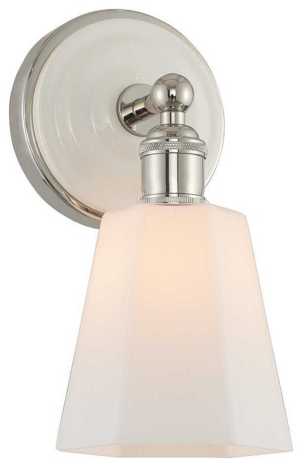 Greenwich One Light Bath, Polished Nickel - Industrial - Bathroom ...