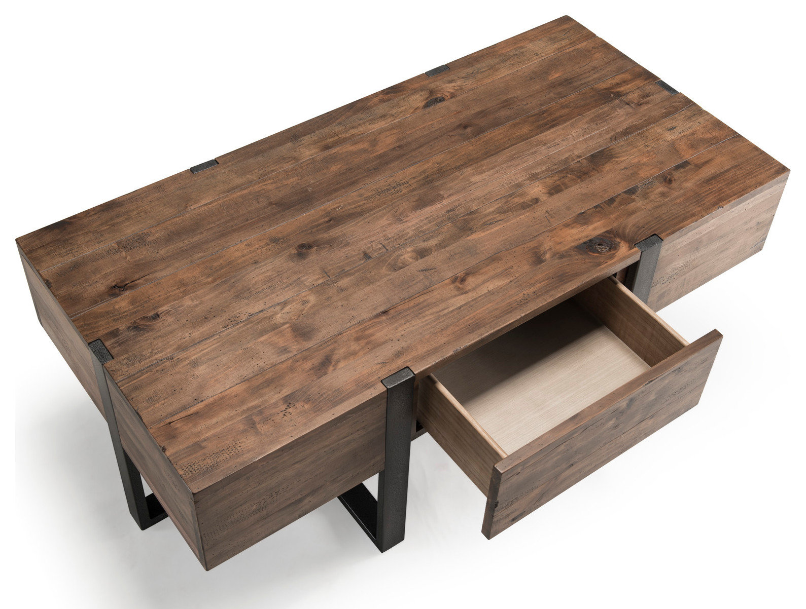 Magnussen Home Prescott Rustic Honey Rectangular Cocktail Table ...