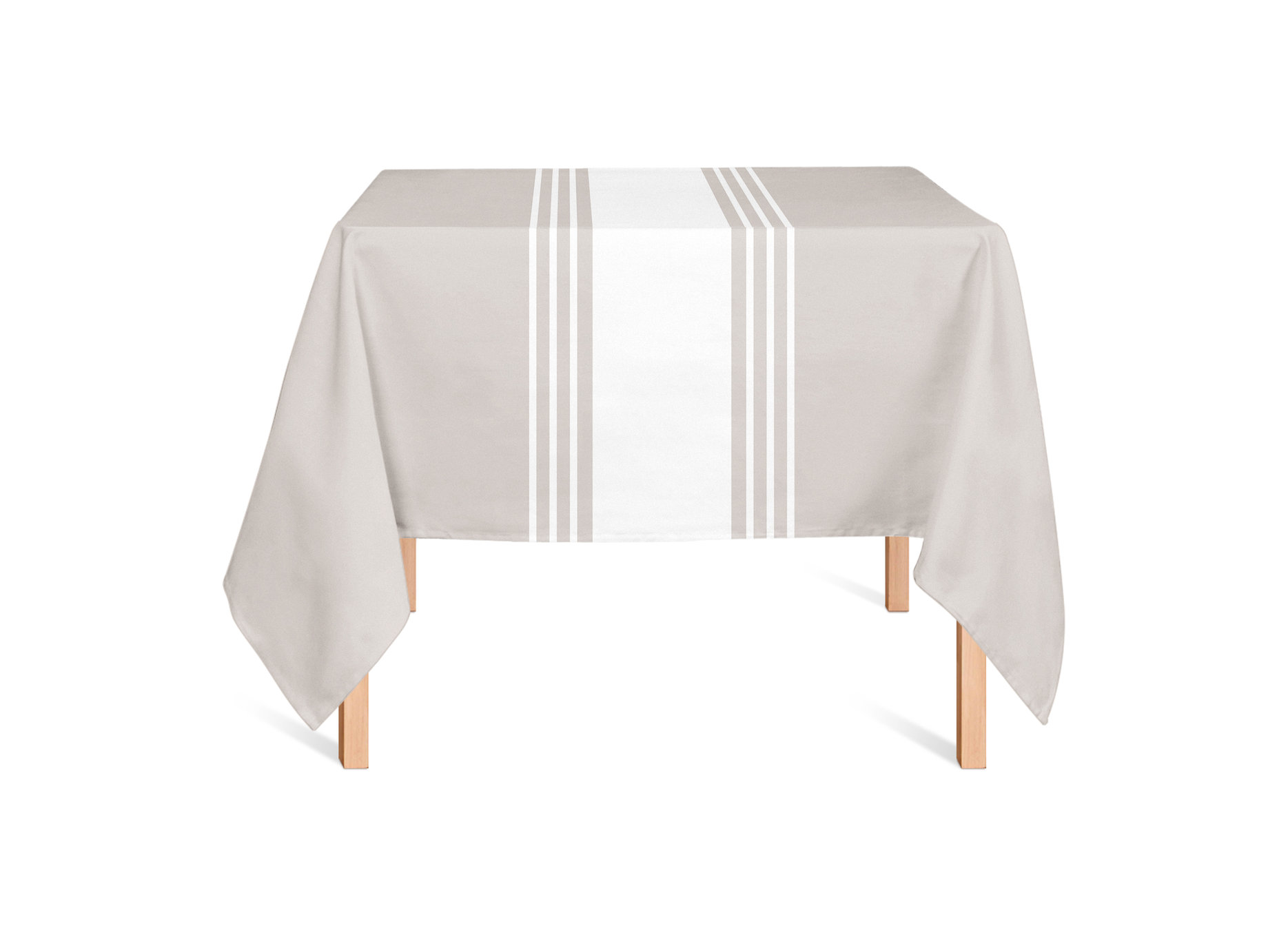 Tan and White Stripe Tablecloth, 58"x58" - Contemporary - Tablecloths ...