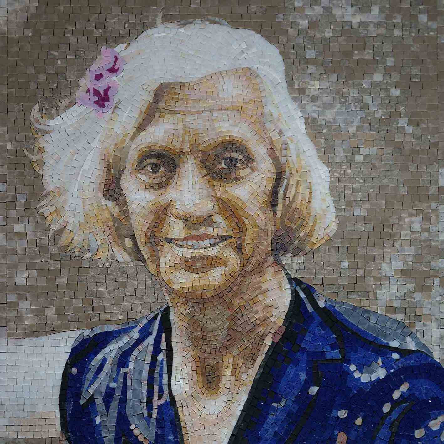Mosaic Artwork - Old Lady Portrait, 31" x 31" - Contemporary - Tile ...