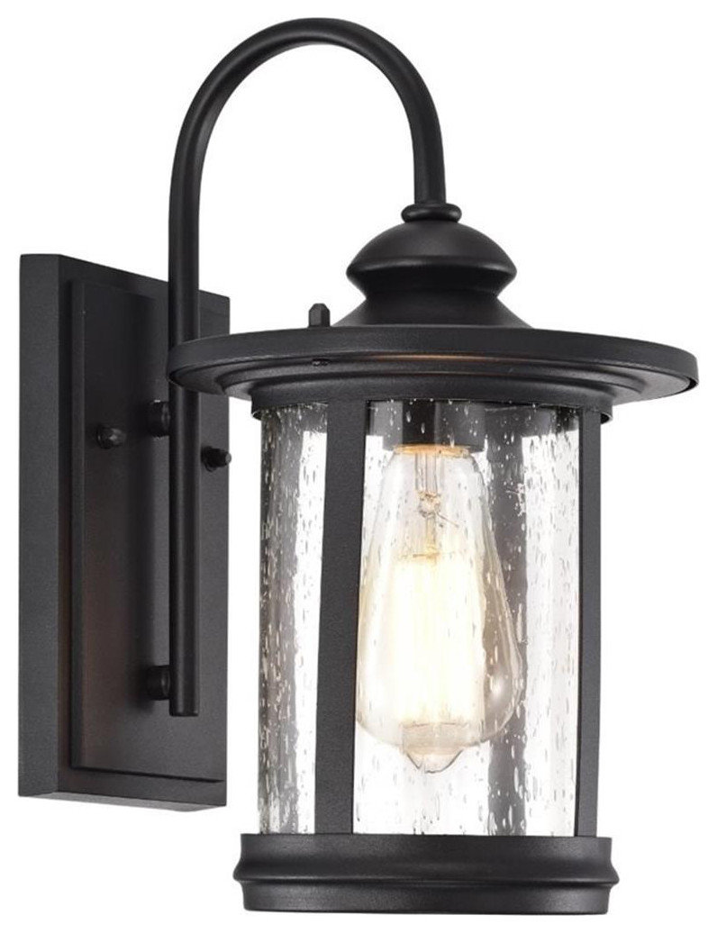 CHLOE Cole Transitional 1 Light Textured Black Outdoor Wall Sconce 12 ...