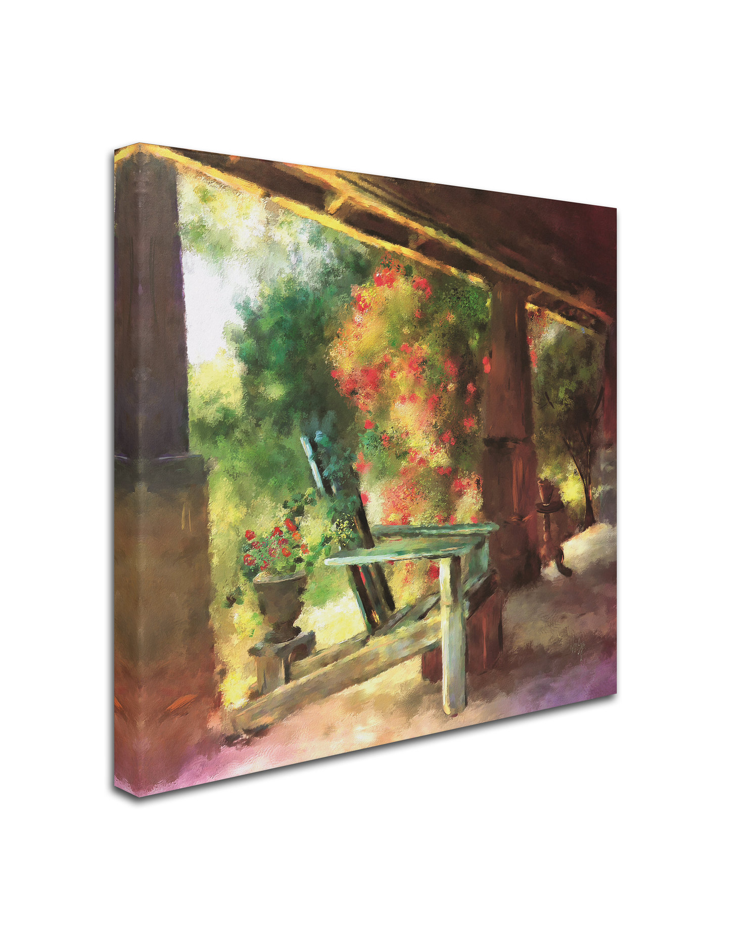 "Red Roses on Gramma's Front Porch" by Lois Bryan, Canvas Art, 35"x35 ...