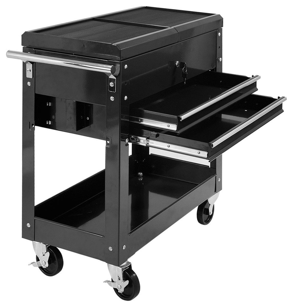 Costway Rolling Mechanics Tool Cart Slide Top Utility Storage Cabinet 2 ...