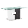 Global Furniture USA Aiah Gray/White Pedestal and Glass Top Dining ...