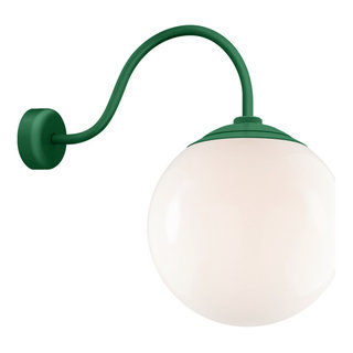 Globe, Wall Mount, 16" Shade, 23" Loop Arm, Gloss White Shade ...