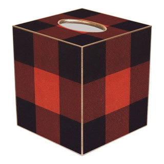 TB1539-Buffalo Check Red and Black Tissue Box Cover - Traditional ...