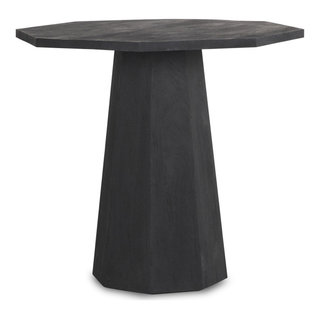 Maxine Hexagonal Dark Wood Foyer Table - Transitional - Side Tables And ...