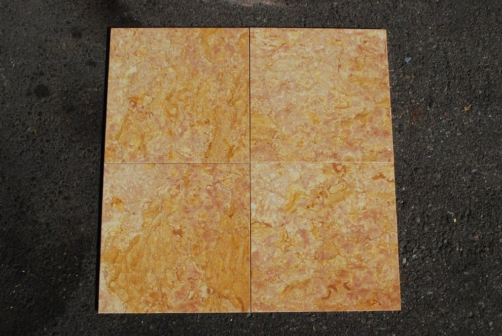Giallo Reale Marble Tiles, Polished Finish, 12"x12", Set of 160 ...