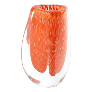 Triangular Bubbled Orange Vase - Contemporary - Vases - by Lighting ...