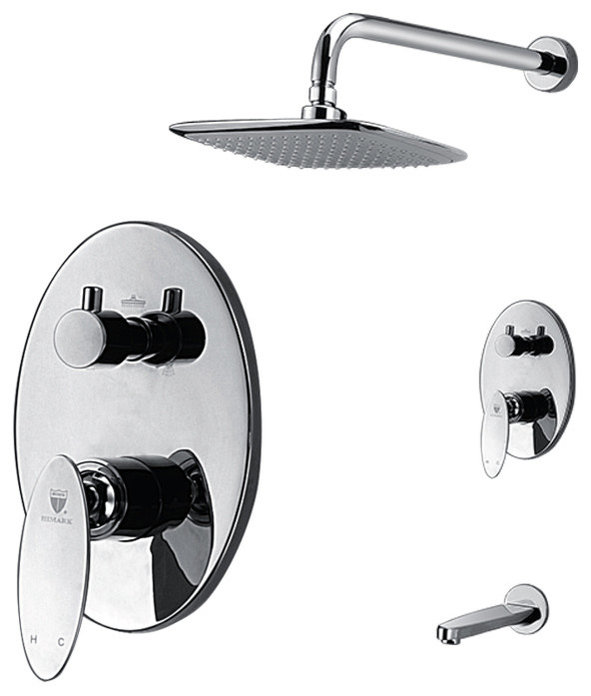 Monza Wall Mount Bathroom Rain Shower Set - Contemporary - Tub And ...