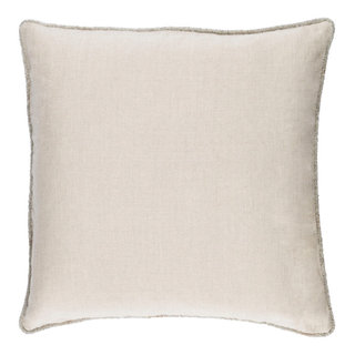 Surya Sasha Light Beige Pillow Shell With Down Insert 18"H X 18"W ...