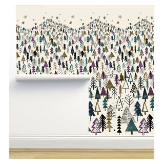 Mountain Forest Trees Copia Wallpaper by Ninola Designs, Sample 12"x8 ...