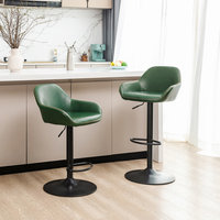 Hunter Green Vintage Leatherette Bar Stool, Set of 2 - Transitional ...
