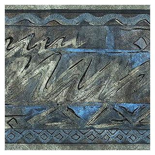 Geometric Wallpaper Border Gold Green 6.75"x15' Tp9098B - Contemporary ...