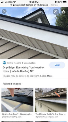 Help with drip edge color and fascia on white painted brick