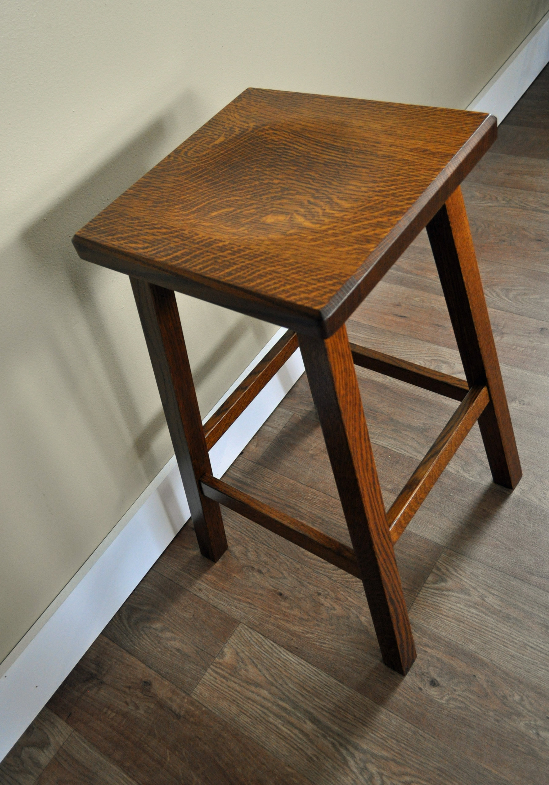 Mission Wooden Bar Stool, Quartersawn Oak Wood, 30" - Transitional ...