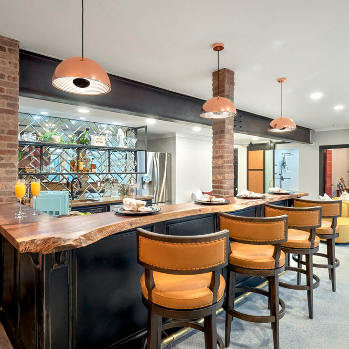 75 Beautiful Home Bar with Mirror Splashback Ideas and Designs - June ...