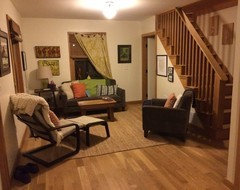 Small living room with no wall space