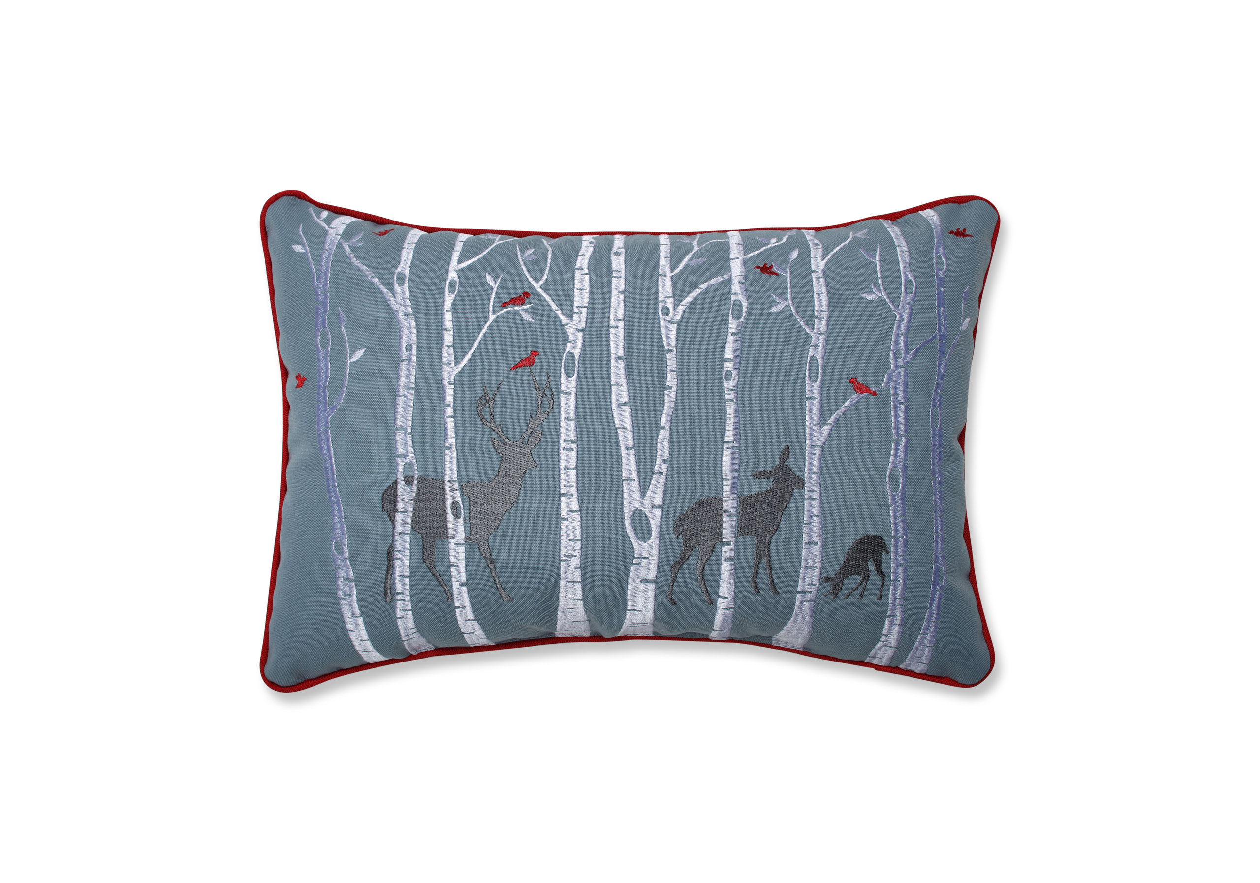 Christmas Woodland Deer Lumbar Pillow - Rustic - Decorative Pillows ...