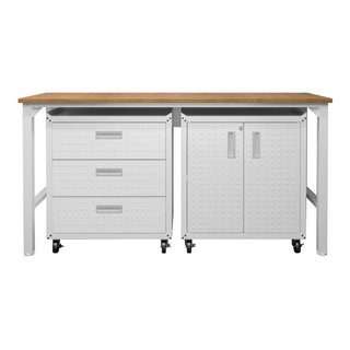 3-Piece Fortress Mobile Space-Saving Garage Cabinet and Worktable 3.0 ...