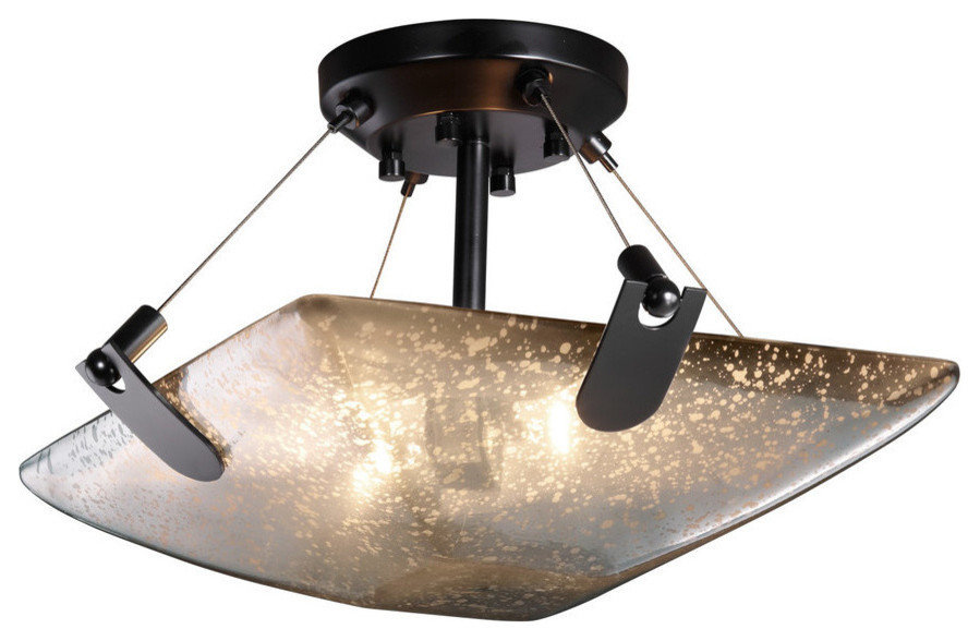 Fusion U-Clips 14" Semi-Flush Bowl, Square Bowl - Transitional - Flush ...