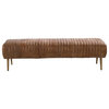 Endora Bench Open Road Brown Leather - Midcentury - Upholstered Benches ...