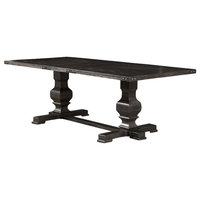 Rubberwood Dining Table With Sturdy Base Black - Traditional - Dining ...