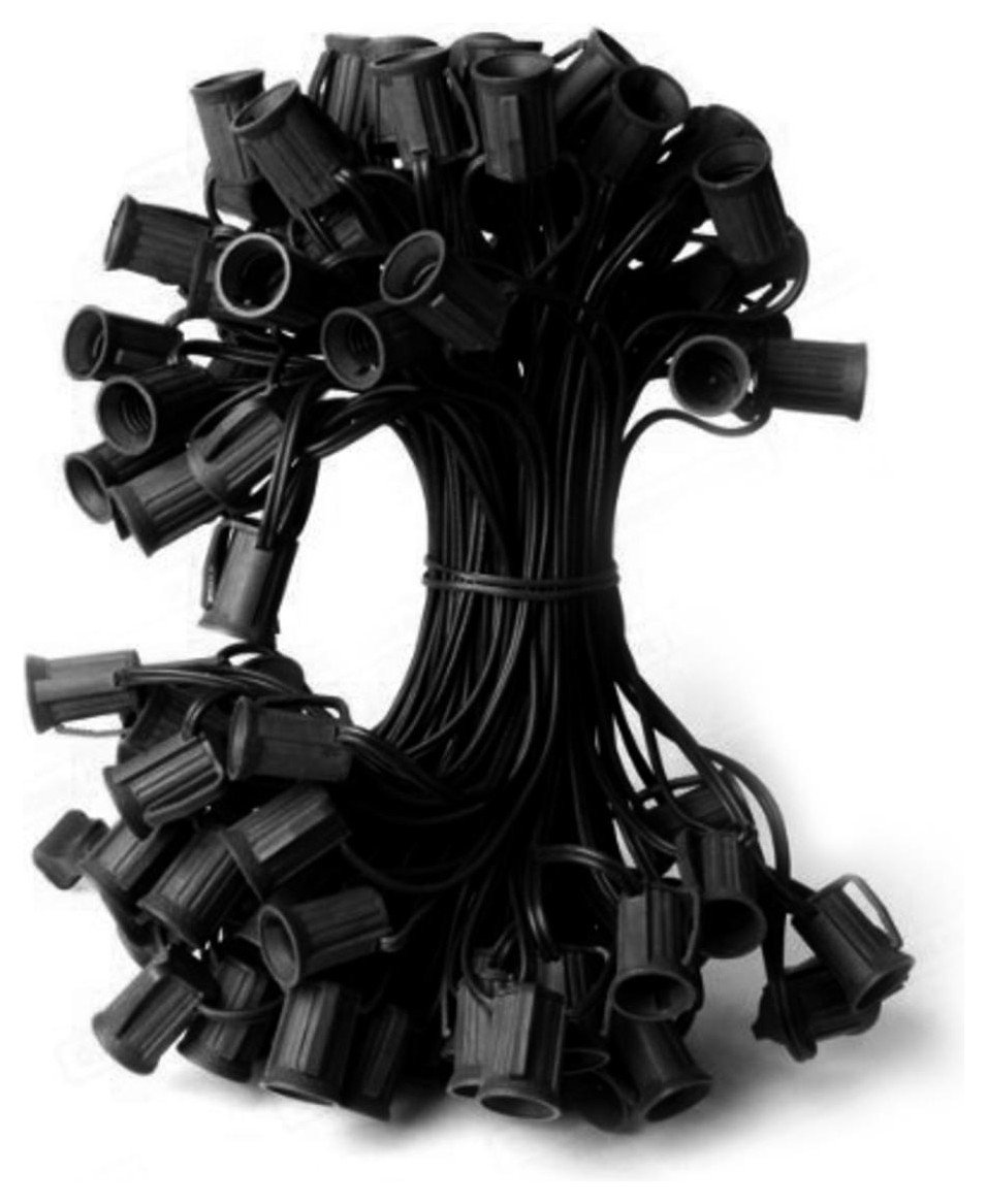 100' Commercial C9 Christmas Light Socket Set, 12" Spacing, 18 Gauge ...