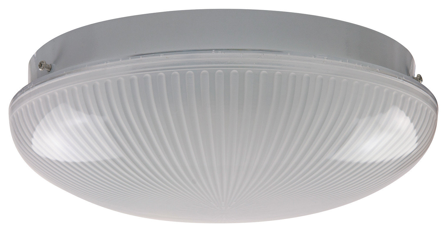12" 1-Light Fluorescent Circline Fixture White Ribbed Frost Lens ...