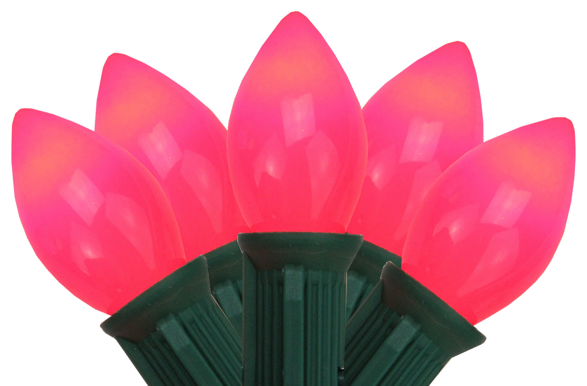 25 Opaque LED Retro Style C7 Christmas Lights, Green Wire - Modern ...