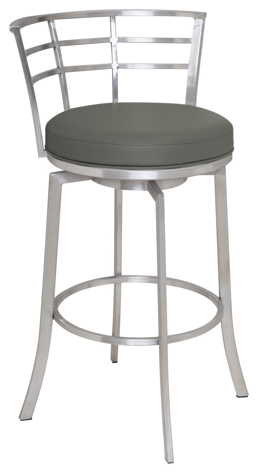 Armen Living Viper 26" Counter Height Swivel Stool, Brushed Stainless ...