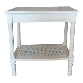 Jamestown Side Table with Rattan Shelf - Traditional - Side Tables And ...